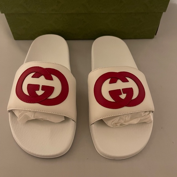 Gucci | Shoes | Gucci Logo Slides | Poshmark